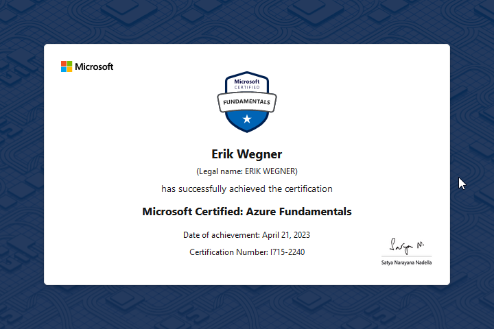 Microsoft Certified: Azure Fundamentals | Erik Wegners Universelles Sammelsurium